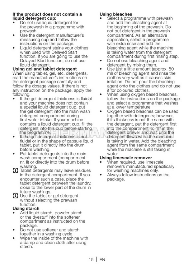 Beko WM74135W Front Load Washing Machine Installation & Operating ...