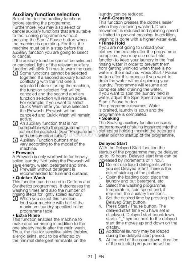 Beko WM74135W Front Load Washing Machine Installation & Operating ...