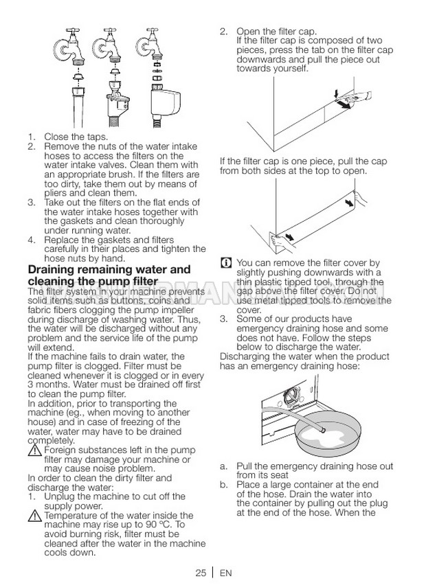 Beko WM74135W Front Load Washing Machine Installation & Operating ...