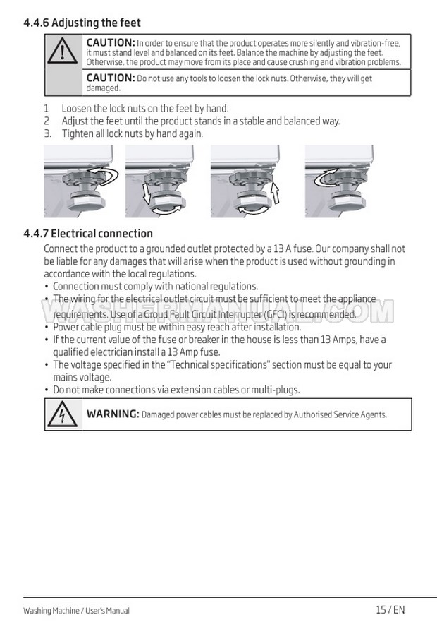 Beko WTB720E1 Washing Machine User Manual