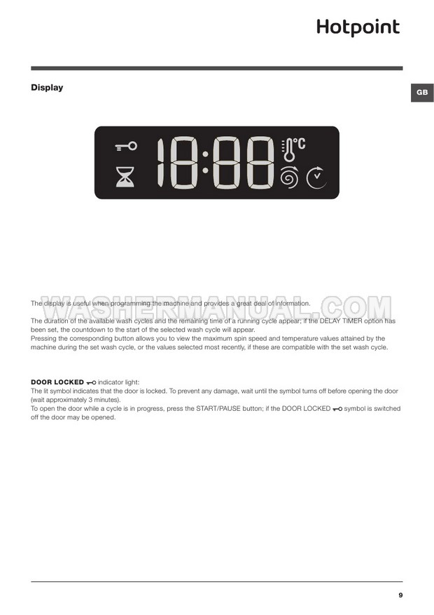 Hotpoint WMXTF 742G Washing Machine Instructions for Use