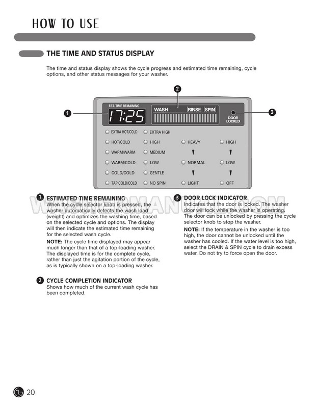 LG WM0642HW Washing Machine User's Guide & Installation Instructions