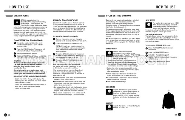 LG WM2487HRMA Front Load Washing Machine User's Guide & Installation ...