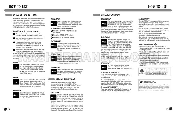 LG WM2487HRMA Front Load Washing Machine User's Guide & Installation ...