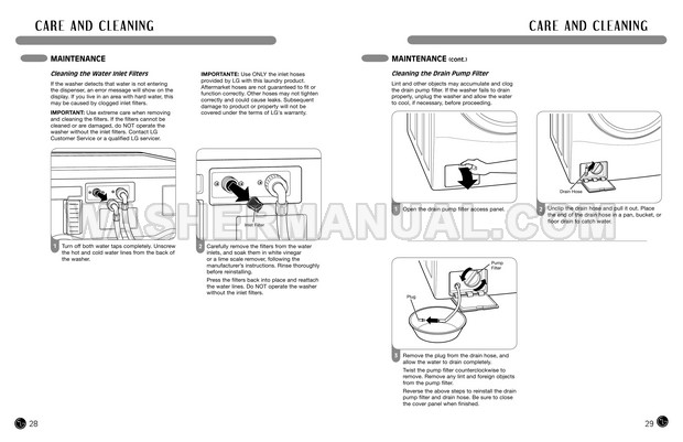 LG WM2487HRMA Front Load Washing Machine User's Guide & Installation ...