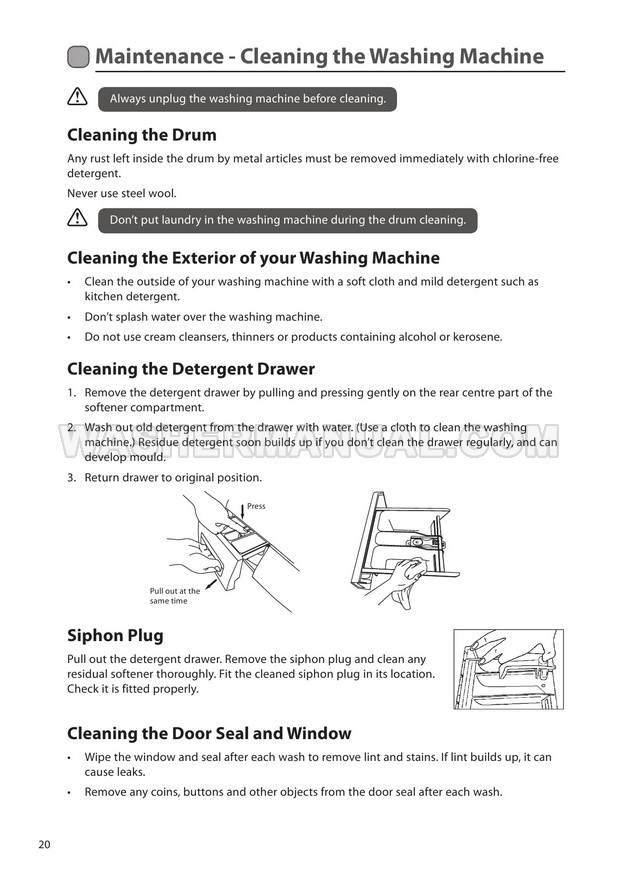Logik L712WM13 Washing Machine Instruction & Installation Manual
