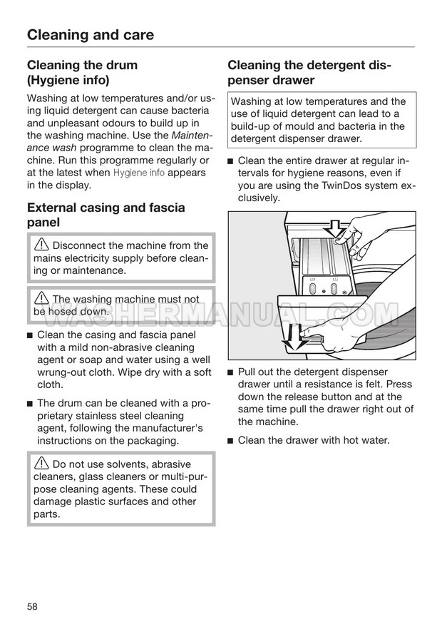 Miele WKH 122 WPS W1 Washing Machine Operating Instructions