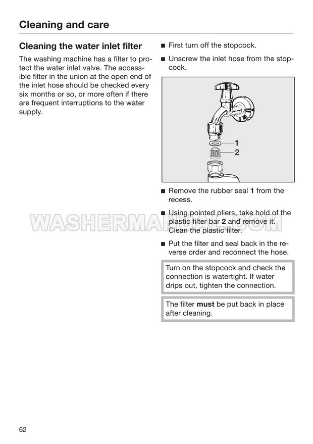 Miele WKH 122 WPS W1 Washing Machine Operating Instructions