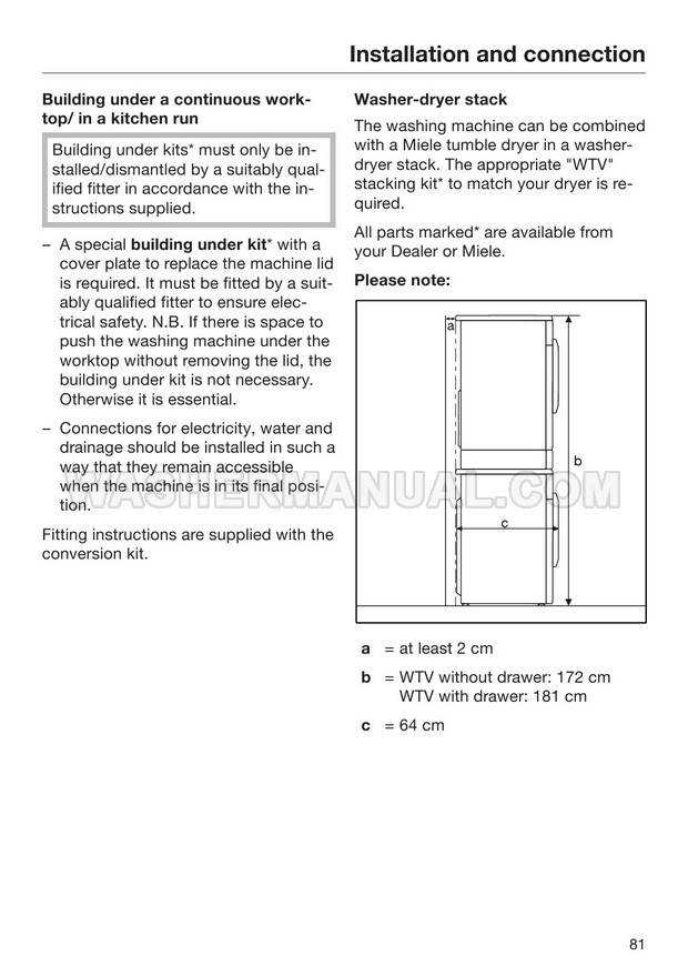 Miele WKH 122 WPS W1 Washing Machine Operating Instructions