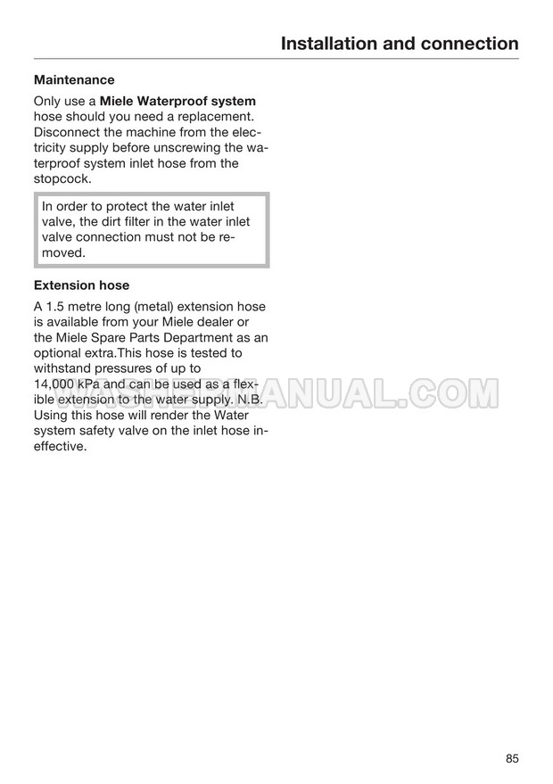Miele WKH 122 WPS W1 Washing Machine Operating Instructions