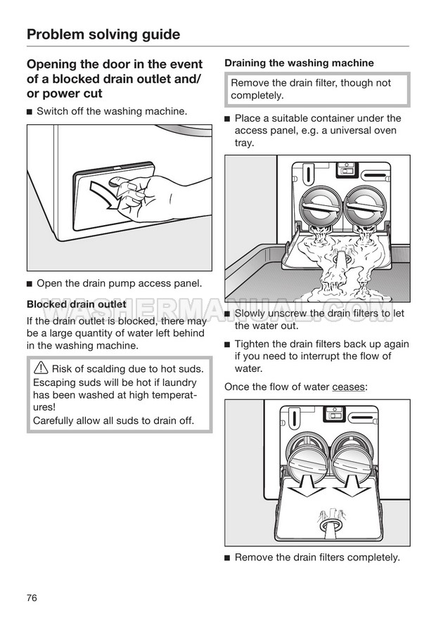 Miele WWI 860 WCS Front Load Washer Operating Instructions