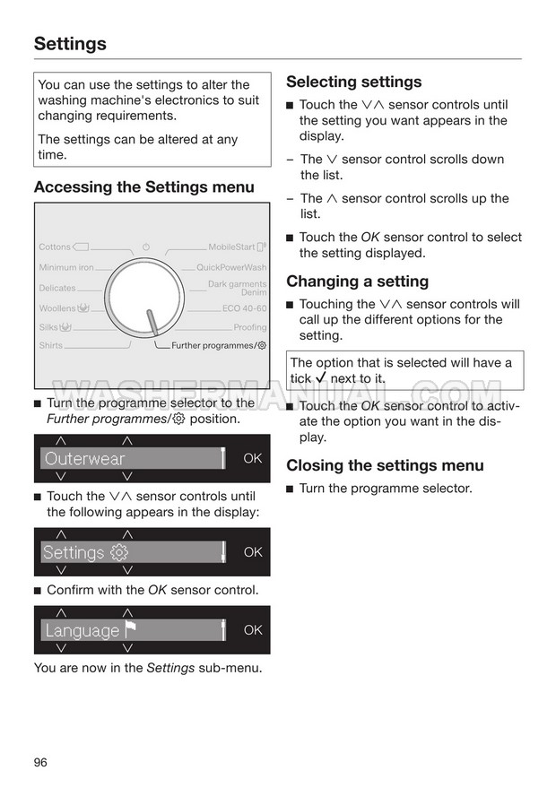 Miele WWI 860 WCS Front Load Washer Operating Instructions
